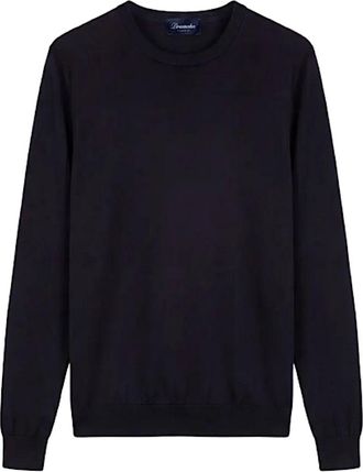 Drumohr Homme, Pulls, Bleu, Taille: L Cotton Crewneck