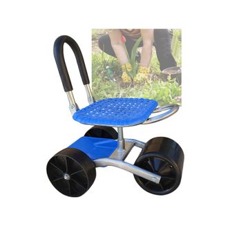 Generic Gartenroller for Den Au&szlig;enbereich Mit Halber Werkzeugablage, Rollbarer Arbeitssitz Verstellbarem,um 360 Grad Drehbarem Sitz, for Die Gartenarbeit Im F