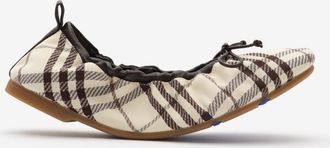 Burberry Ballerinas Fawn in Check, Size: 36.5