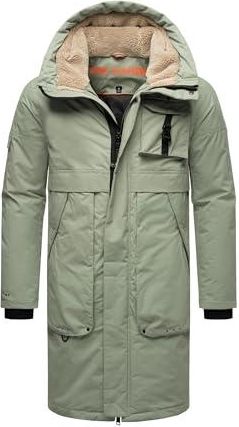 Stone Harbor B760 Veste dhiver longue pour homme - Coupe-vent et imperméable - 6 poches - Capuche intérieure avec tissu polaire - Veste chaude pour homme, Vert gla