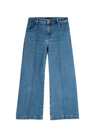 Oscar De La Renta Blue Wide-Leg Jeans Size XS