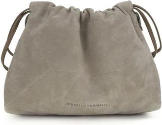 Brunello Cucinelli Femme, Sacs, Gris, Taille: ONE Size Bos Taurus Shoulder Bag