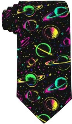 Generic Planètes Soucoupes Volantes Cravatte Décontractée Cravate Homme Doux Cravates Pour Fêtes Mariages Mariage