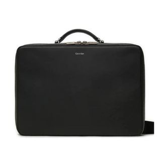 Calvin Klein Schwarze PU-Leder-Laptoptasche - - Bags - Herren - Schwarzk - ONE SIZE