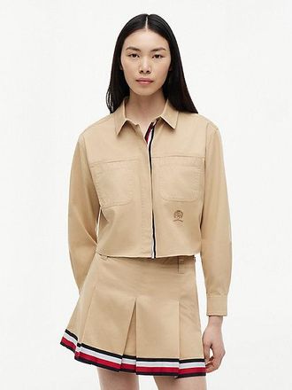 Tommy Hilfiger Chemise courte d&eacute;contract&eacute;e &agrave; blason brod&eacute;