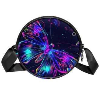 Generic Sac &agrave; bandouli&egrave;re rond pour femme, petit sac &agrave; bandouli&egrave;re avec fermeture &eacute;clair et bretelles r&eacute;glables style d&eacute;contract&eacute; pour femmes et filles