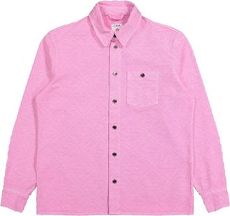 Casablanca Homme, Chemises, Rose, Taille: XL Laser Monogram Oversized Denim Shirt
