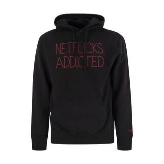 MC2 Saint Barth Netflix Addicted Baumwollhoodie mit Zentraler Tasche - - Sweatshirts & Hoodies - Herren - Schwarzk - M