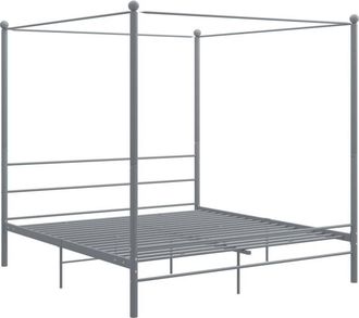 vidaXL Himmelbett Grau Metall 200x200 cm Vidaxl