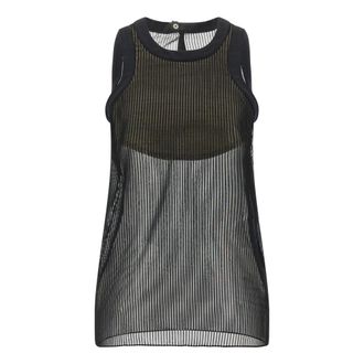sacai Haut semi-transparent en mousseline pliss&eacute;e - Femme - Tops - Noir - Taille: 38 FR