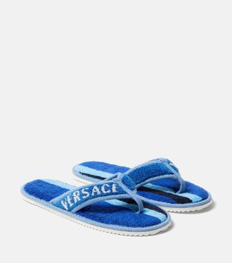 Versace Sandalen aus Baumwollfrottee
