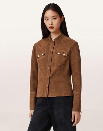 AllSaints Rock - Chemise en daim - Sucre brun-Brown