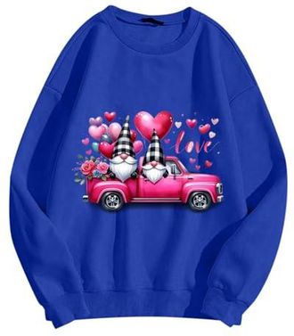 Generic 2026 Sweat-shirt &agrave; col rond pour homme et femme pour la Saint-Valentin, bleu, M