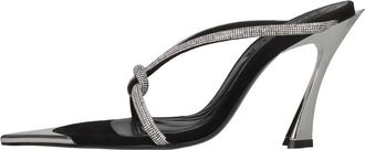 MUGLER Femme, Chaussures, Noir, Taille: 38 EU Mule en daim et strass