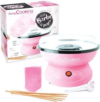 ScrapCooking Zuckerwattemaschine F&uuml;r Zuhause - Cotton Candy Factory &Oslash; 28 cm- Mit St&auml;bchen, Messl&ouml;ffel, S&uuml;&szlig;e Zubereitung - Elektrisches Ger&auml;t - Geburtstagsparty - R