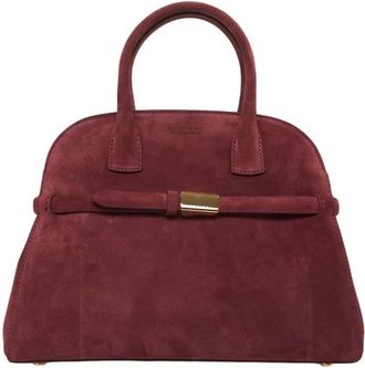 Orciani Crossbody Bags - Structured Burgundy Suede Handbag - Gr. unisize - in Schwarz - f&uuml;r Damen