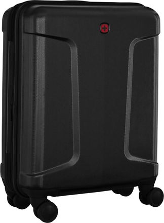 Wenger Legacy DC Carry-On 14 Handgepäck Trolley mit 4 Rollen, 39 (44) l, Hartschale, Damen Herren, Business-Reisen Urlaub, Schwarz, 610865