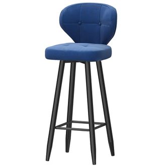 Generic Barhocker, Samt-Tresenhocker, Esszimmerst&uuml;hle mit weicher R&uuml;ckenlehne und Metallbeinen, einfach zu montieren, St&uuml;hle f&uuml;r K&uuml;chentheke/Esszimmer/Hausbar