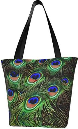 AOOEDM Paon sac fourre-tout r&eacute;utilisable femmes sac &agrave; main d&eacute;contract&eacute; sacs &agrave; bandouli&egrave;re pour faire les courses &eacute;picerie voyage &agrave; lext&eacute;rieur