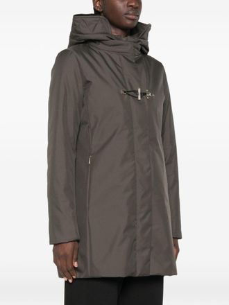Fay Quilted Hood Coat - Charcoal