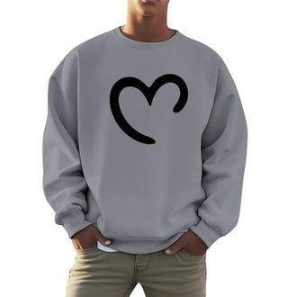 Generic 2026 Sweat-shirt d&eacute;contract&eacute; &agrave; col rond pour homme et femme Motif lettres imprim&eacute;es, gris clair, S