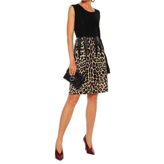 Bottega Veneta Womens Brown Leather Midi Skirt