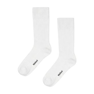 Wolford Femme, Sous-v&ecirc;tements, Blanc, Taille: S Chaussettes c&ocirc;tel&eacute;es en coton de luxe