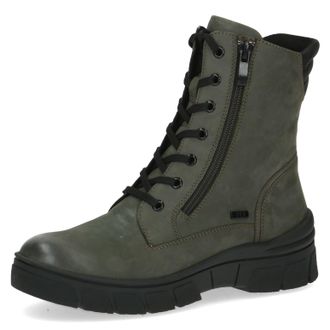 Caprice Damen Winterstiefeletten zum Schn&uuml;ren aus Leder Wasserabweisend, Gr&uuml;n (Khaki Comb), 40 EU