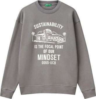 Benetton Maglia G/C M/L 3fwyu10a3 Sweat sans Capuche, Gris, L Homme
