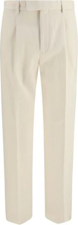 Ermenegildo Zegna Pantalon tailleur en coton et cachemire - Femme - Pantalons - Blanc - Taille: 46 FR