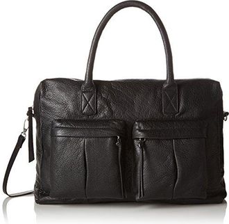 Pieces PCPASHA 17077038 Sac à main en cuir pour femme 48 x 33 x 12 cm (l x H x P), Noir, 48x33x12 cm (B x H x T)