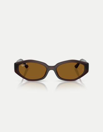 Ray-Ban Rb4473d - Lunettes de soleil irr&eacute;guli&egrave;res &agrave; verres polaris&eacute;s marron - Marron fonc&eacute;