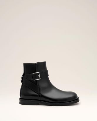 Ami Ami Paris - Bottines noires &agrave; boucle en cuir Noir - Taille : 40 - Unisex