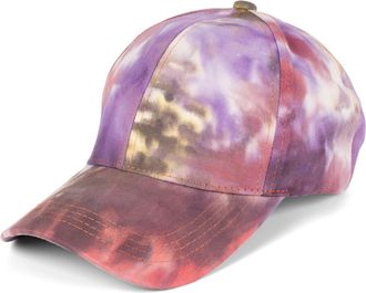 styleBREAKER Damen Baseball Cap mit Batik Muster, Muster Unikat, 6-Panel, Basecap, Click & Snap verstellbar 04023082, Farbe:Violett-Orange-Rose