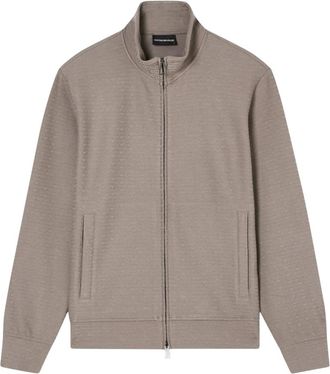Emporio Armani Homme, Sweatshirts et sweats &agrave; capuche, Beige, Taille: L SweaT-shirt Zipp&eacute; Textur&eacute;