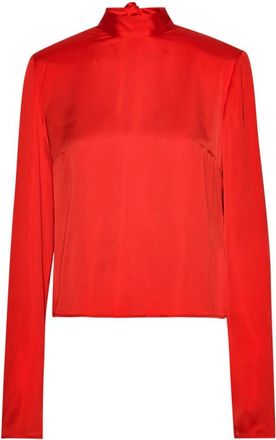 Rotate Rotate Birger Christensen, Femme, Tops, Rouge, Taille: 38 FR Haut de Course Rouge avec Détail Rotate