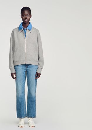 Sandro Cardigan zipp&eacute; effet 2 en 1