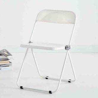 Generic Stilvoller transparenter Acryl Klappstuhl - Stapelbarer Esszimmerstuhl f&uuml;r Zuhause und Outdoor Platzsparend vielseitige Akzente Seitenstuhl (Wei&szlig;)
