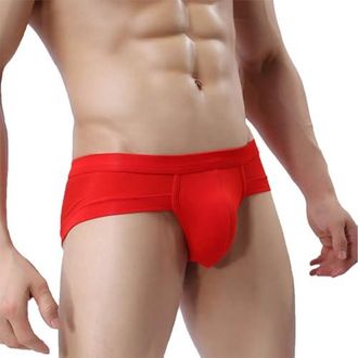 Generic Boxer pour homme - Couleur unie - Confortable - Taille - Sous-v&ecirc;tements pour homme - Avec poche - Sous-v&ecirc;tements pour homme, rouge, XXL taille courte