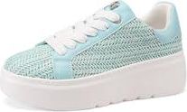 Queen Helena Sneakers Platform Baskets Casual Léger Femme X32-7, bleu, 38 EU