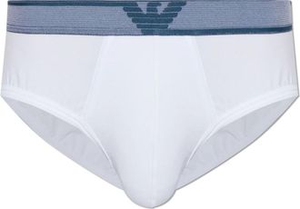 Emporio Armani Homme, Sous-v&ecirc;tements, Blanc, Taille: S Logo Briefs