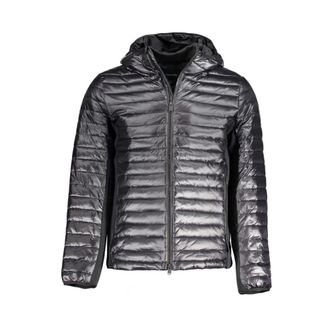Calvin Klein Schwarze Nylon-Kapuzenjacke mit Rei&szlig;verschluss - - Jackets - Herren - Schwarzk - XL
