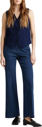 Benetton Damen Gilet 2aghdj00g Herren Weste, blau, 36