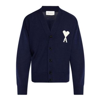 Ami Cardigan mit Logo - - Knitwear - Herren - Blau - 2XL