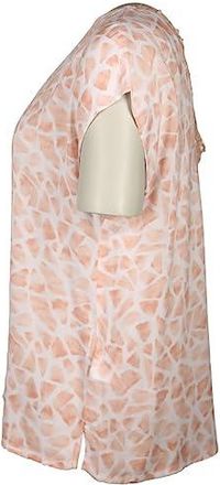 Marc Aurel Chemisier &agrave; col rond et manches mi-longues, motif rose, rose et violet, 36 taille courte