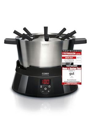Caso Induktions-FonDue - f&uuml;r 8 Personen, 60 bis 240&deg;C, Timer bis 180 Minuten, K&auml;sefondue, &Ouml;l-Fondue, Br&uuml;he-Fondue, mit Spritzschutz, gleichm&auml;&szlig;ige Erw&auml;rmung