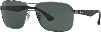 Ray-Ban Rb3516 Sonnenbrillen Schwarz Fassung Gr&uuml;n Glas 59-15