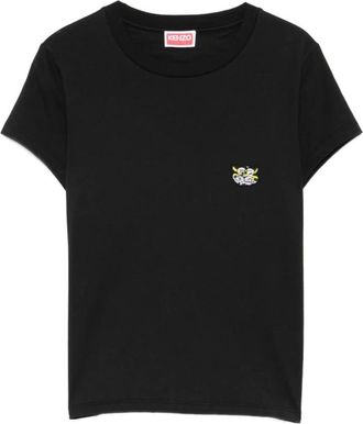 Kenzo Femme, Tops, Noir, Taille: 36 FR T-shirt brod&eacute; Tigre Sauvage