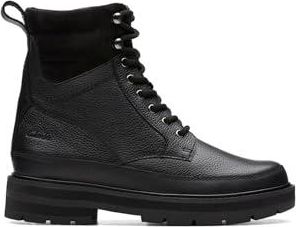 Clarks PragueStyle K. Botte mi-Mollet, Black Leather, 32.5 EU