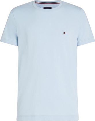 Tommy Hilfiger Stretch-T-Shirt mit kleiner Logo-Stickerei, Slim Fit in